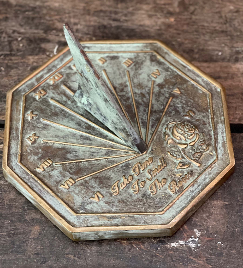 Brass Rose Sundial #2320 by Rome - GardenSundials.com