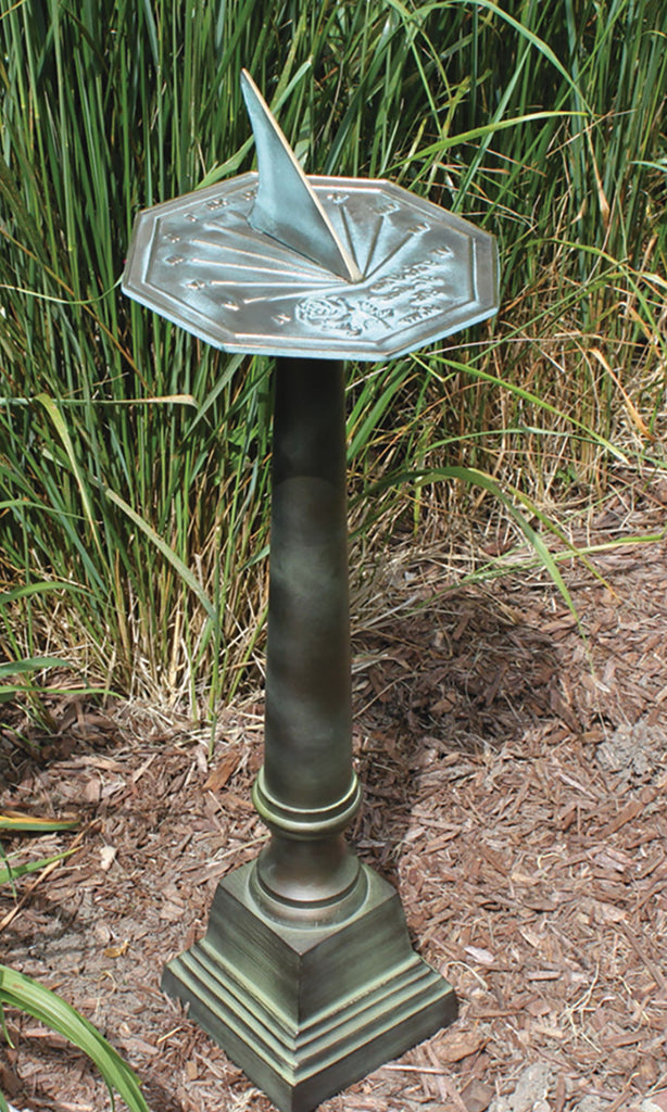 Cast Aluminum Sundial Pedestal Base (#B28) For Rome Dials