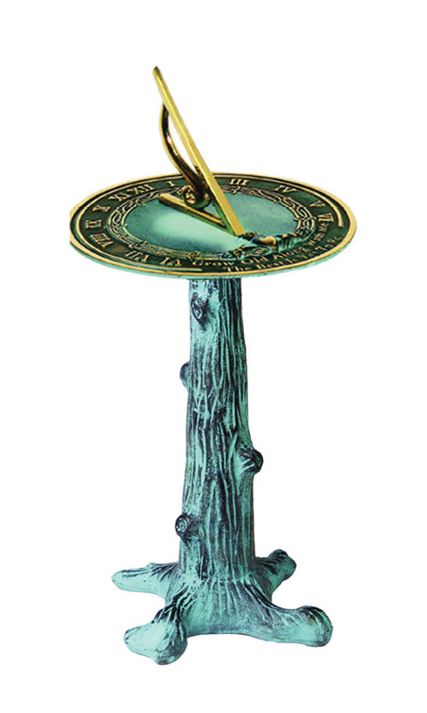Tree trunk sundial pedestal in French Naturalist Style